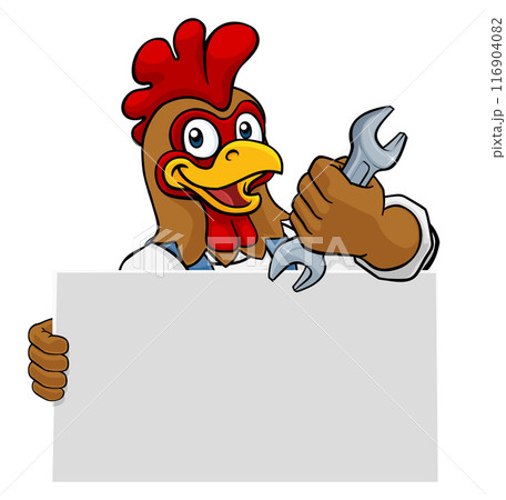 Rooster Mechanic Plumber Spanner Wrench Handymanのイラスト素材 [116904082] - PIXTA