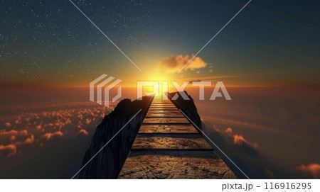 A beacon of progress and discovery bridging the...のイラスト素材 [116916295 ...