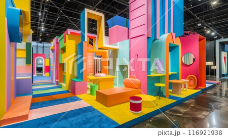 Pop-art installations of oversized, everyday...のイラスト素材 [116921938] - PIXTA