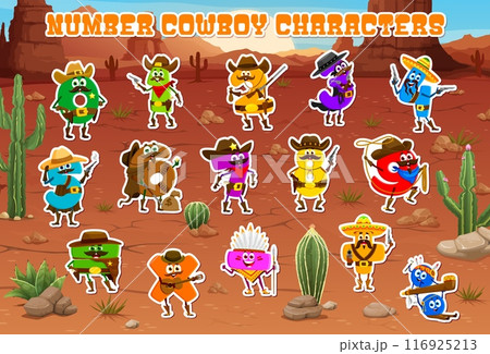 Cowboy, sheriff and bandits stickers pack of...のイラスト素材 [116925213] - PIXTA