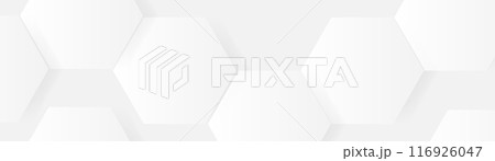 Abstract clean white hexagon shapes pattern...のイラスト素材 [116926047] - PIXTA