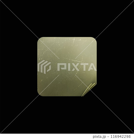 Glued square old paper sticker vector realistic...のイラスト素材 [116942298 ...