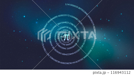 Pi day. Science Space Illustration. Infinitely...のイラスト素材 [116943112 ...