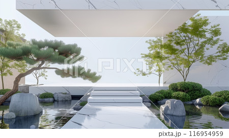 A minimalist, modern entablature of polished...のイラスト素材 [116954959] - PIXTA