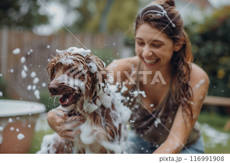 A young woman, beaming with joy, laughs...のイラスト素材 [116991908] - PIXTA