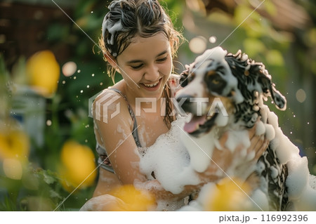 A young woman, beaming with joy, laughs...のイラスト素材 [116992396] - PIXTA