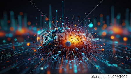 Data Scientist Analyzing Complex Neural Network...のイラスト素材 [116995901] - PIXTA