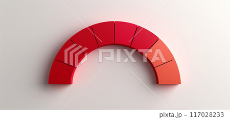 Colorful segmented arc chart in gradient tones...のイラスト素材 [117028233 ...