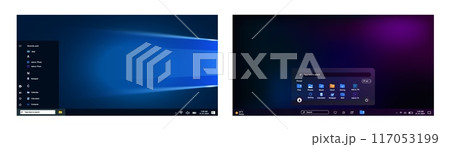 Modern operating systems window in blue and...のイラスト素材 [117053199] - PIXTA