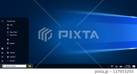 Operating system window in blue dark style with...のイラスト素材 [117053203 ...