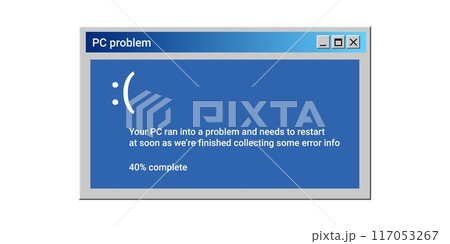 Critical error of operating system. Blue screen...のイラスト素材 [117053267 ...