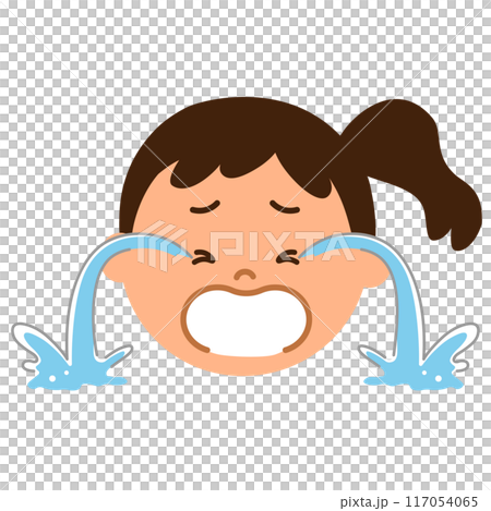 A girl crying with tears like a waterfall - Stock Illustration ...