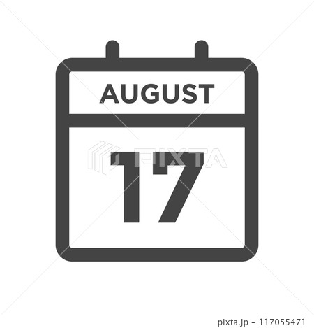 August 17 Calendar Day or Calender Date for...のイラスト素材 [117055471] - PIXTA