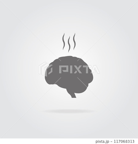 Fatigue brain flat icon on grey background....のイラスト素材 [117068313] - PIXTA