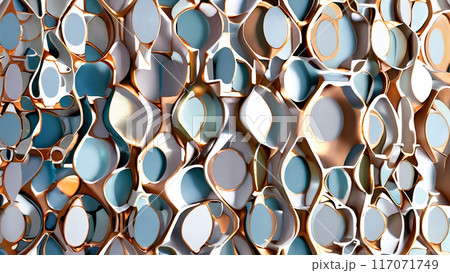 Dynamic organic geometric pattern with flowing...のイラスト素材 [117071749 ...