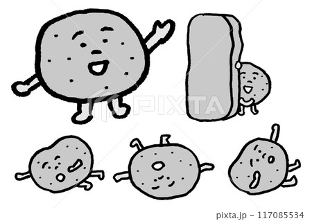 固いのに柔らかそうなかわいい石のキャラ素材のイラスト素材 [117085534] - PIXTA