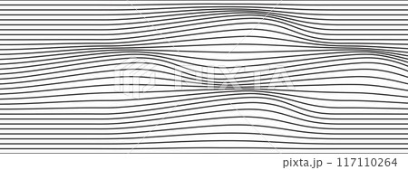 Black undulated lines on white background....のイラスト素材 [117110264] - PIXTA