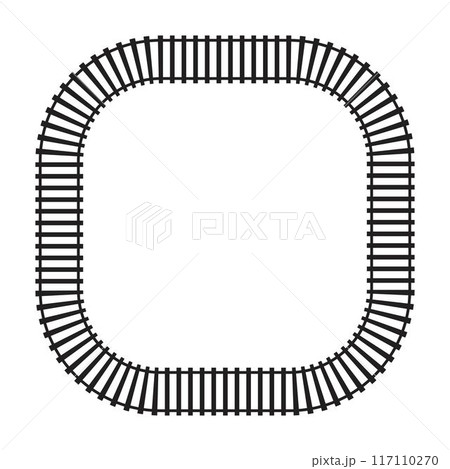 Squircle railroad frame. Railway element top...のイラスト素材 [117110270] - PIXTA