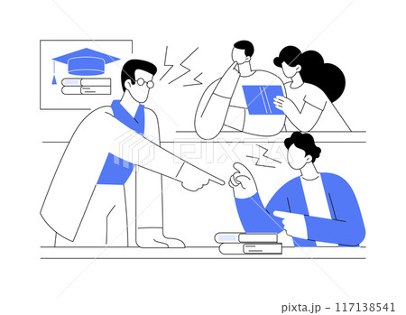 Teacher-student conflict isolated cartoon...のイラスト素材 [117138541] - PIXTA