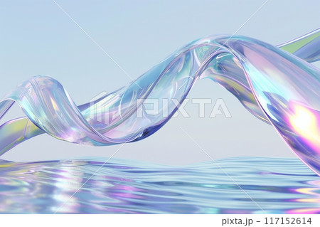 Twisting metallic forms in an abstract...のイラスト素材 [117152614] - PIXTA