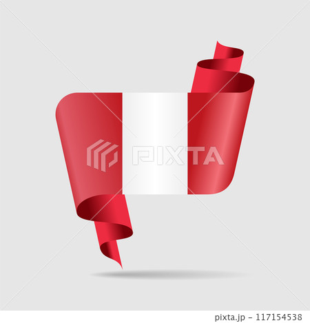 Peruvian flag wavy ribbon background. Vector...のイラスト素材 [117154538] - PIXTA