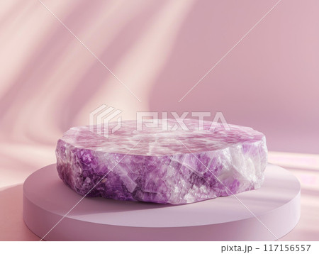 Amethyst Crystal Platform on Pink Backgroundのイラスト素材 [117156557] - PIXTA