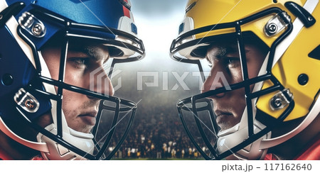 Rivalry. Close-up portrait of two focused and...のイラスト素材 [117162640] - PIXTA