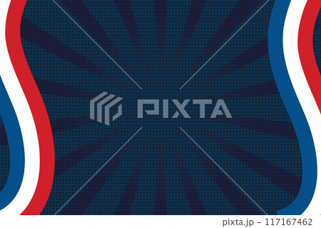 French Background with Flags Decoration on Blue...のイラスト素材 [117167462 ...