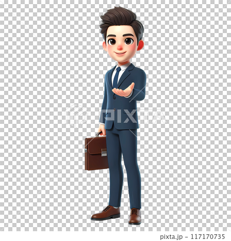 Cartoon businessman in presenting pose - Stock Illustration [117170735 ...