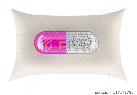 Medicament capsule on the pillow. Hypnotic,...のイラスト素材 [117172783] - PIXTA
