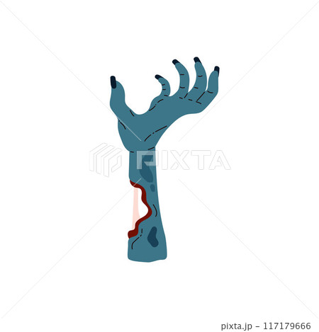 Creepy Zombie hand reaching up vector icon,...のイラスト素材 [117179666] - PIXTA