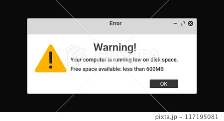 Error window on computer interface.のイラスト素材 [117195081] - PIXTA