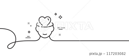 Mental health line icon. Continuous one line...のイラスト素材 [117203082] - PIXTA