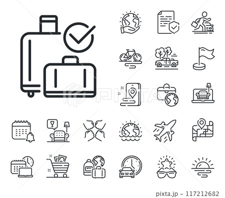 Airplane check in luggage sign. Plane jet,...のイラスト素材 [117212682] - PIXTA