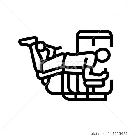 hamstring curls fitness exercise leg line icon...のイラスト素材 [117213421 ...