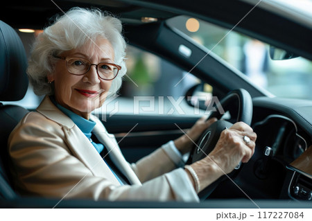 Elegant Senior Executive in the Driver's Seatのイラスト素材 [117227084] - PIXTA