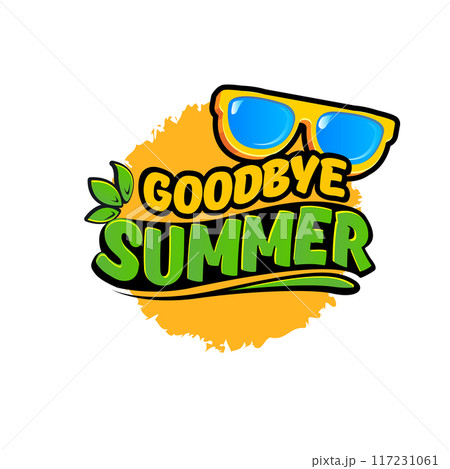 vector goodbye summer concept illustration with...のイラスト素材 [117231061 ...