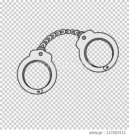 Two handcuffs are chained togetherのイラスト素材 [117263511] - PIXTA