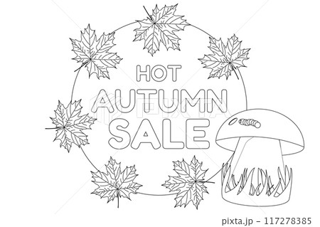 Autumn Sale Coloring Pageのイラスト素材 [117278385] - PIXTA