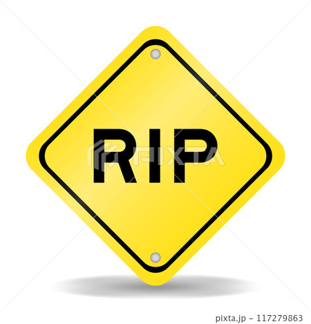 Yellow color transportation sign with word RIP...のイラスト素材 [117279863 ...