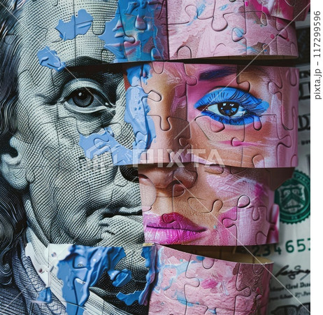 Trendy visual collage: contemporary and edgy...のイラスト素材 [117299596] - PIXTA