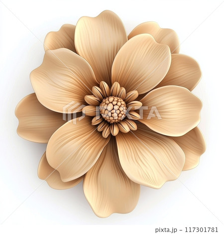 Tan Flower Clip Art on White Background,...のイラスト素材 [117301781] - PIXTA