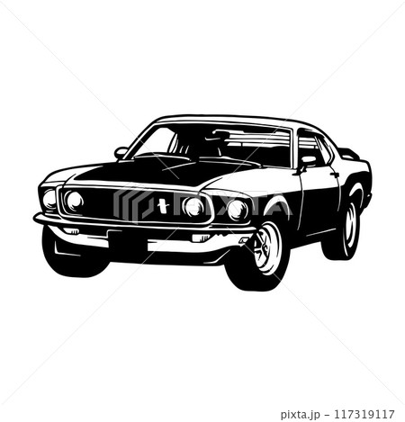 Ford Mustang Boss 302 Muscle car - US Car -...のイラスト素材 [117319117] - PIXTA
