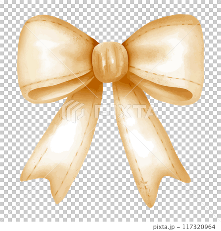 Classic Beige Ribbon Bow for Elegant Decorationsのイラスト素材 [117320964] - PIXTA