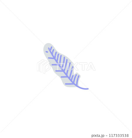 Feather line art, single blue bird plume...のイラスト素材 [117333538] - PIXTA