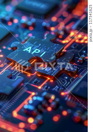 API Integration Concept on Circuit Boardのイラスト素材 [117341625] - PIXTA