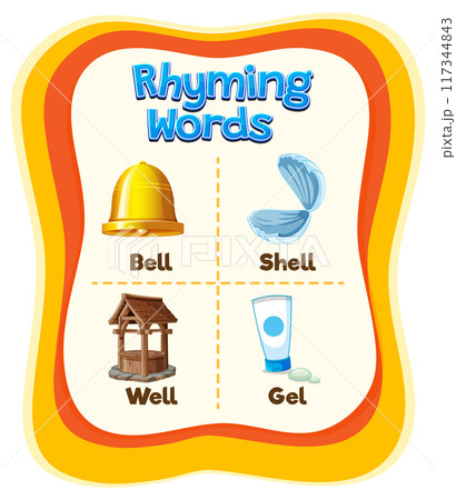 Rhyming Words Educational Posterのイラスト素材 [117344843] - PIXTA