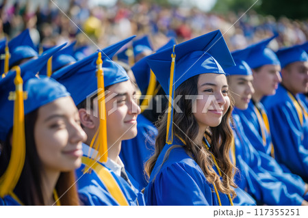 The joyous celebration of graduation day for...のイラスト素材 [117355251] - PIXTA