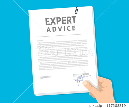 Expert advice paper document, vector knowledge...のイラスト素材 [117388219 ...