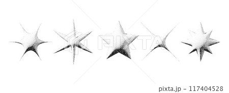 Black stippled star set. 3d dotted textured...のイラスト素材 [117404528] - PIXTA